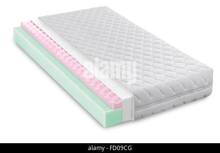 Memory foam - latex mattress cross section photo illustration - hi ...