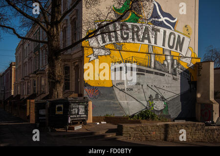 The Windrush mural in the St Paul’s area of the city of Bristol, UK ...