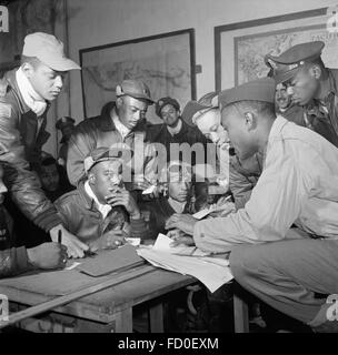 African American Airman receiving a military award at Tuskegee Army Air ...