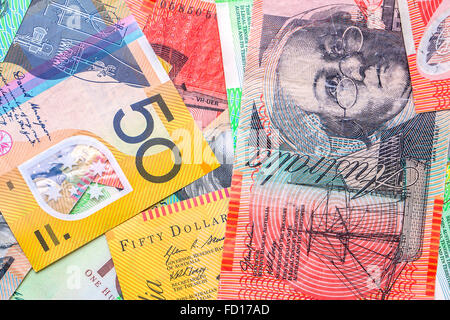 Close Up $50 Banknote Australian Money With Edith Cowan Stock Photo - Alamy