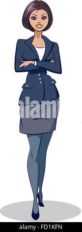 young woman standing on white background Stock Vector Image & Art - Alamy