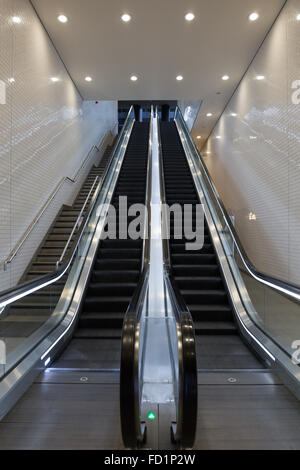 Escalator at King's Cross Underground Station, London Borough of Camden ...