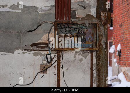 Broken junction box Stock Photo - Alamy
