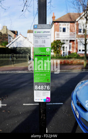 New PaybyPhone street car parking charges sign in Brighton and Hove UK ...