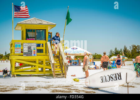 Lifeguard Tower and Female Lifeguard, Siesta Key, Sarasota, Florida ...