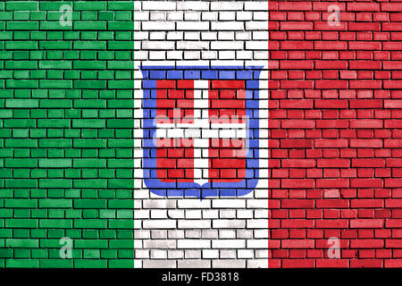 Flag of Kingdom of Sardinia painted on brick wall Stock Photo - Alamy