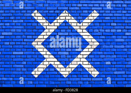 Flag of Northern Cheyenne painted on brick wall Stock Photo - Alamy