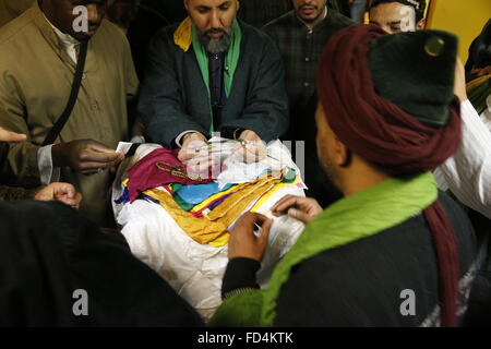 Naqshbandi sufis touching a holy relic (hair of Prophet Muhammad Stock ...