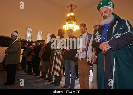 Muslim prayer led by Naqshbandi sufi sheikh Mehmet Adil Al Haqqani ...