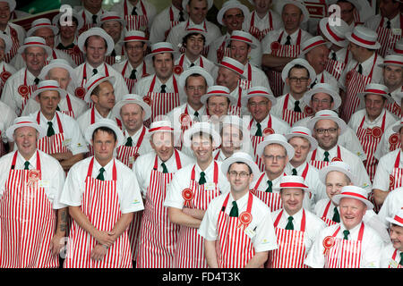 a group of butchers from Morrisons supermarkets pose for a picture with ...
