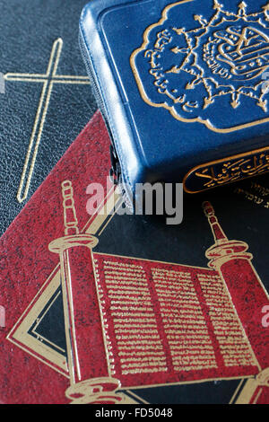 Torah, Bible and Quran. Interfaith Stock Photo - Alamy