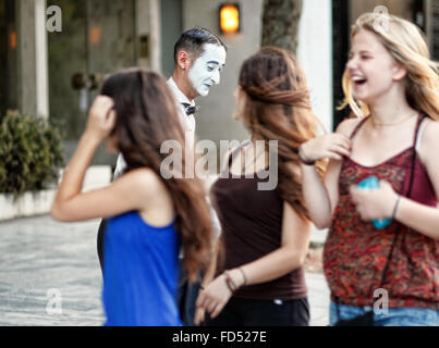 A mime performs in the streets of Athens, Greece Stock Photo - Alamy