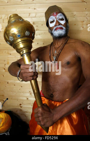 Krishna devotee in an ISKCON temple Stock Photo - Alamy