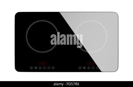 Top view of portable induction cooktop, isolated on white background ...