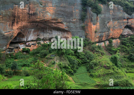 Cliff dwelling residents Enshi city Lichuan City Hubei Province China ...