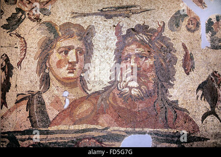 Ancient Roman Sea God. Marble statue of a seated god Stock Photo - Alamy