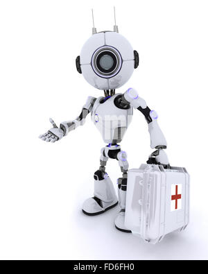 Cute first aid kit robot Stock Photo - Alamy