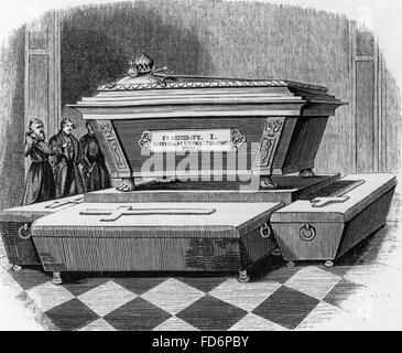The imperial crypt in Vienna. Tomb d Empress Theresia u. Yours. Spots ...