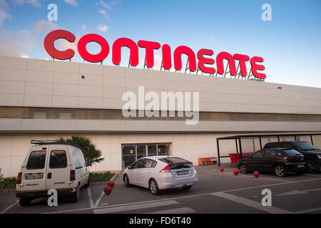 Continente supermarket sign above a store in the Algarve Portugal Stock ...