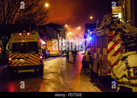 Bradford West Yorks. 28 January 2016. The scene in Lumb Lane at around ...