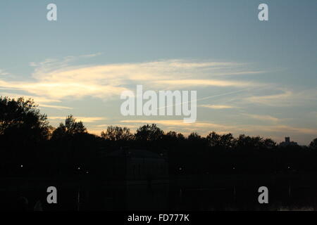 sunset over central park Stock Photo - Alamy