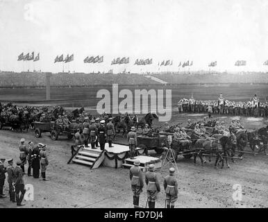 Adolf Hitler and Wilhelm Keitel take part in a military parade of the ...