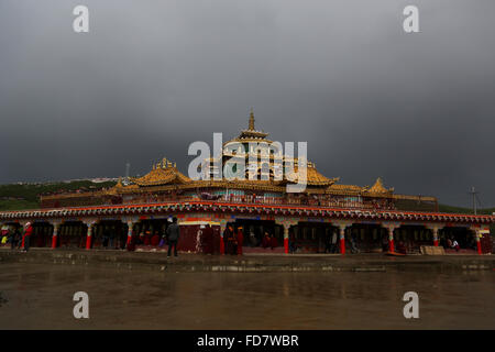 Rural buildings Garze zhou Sertar Xian Sichuan Province China Stock ...