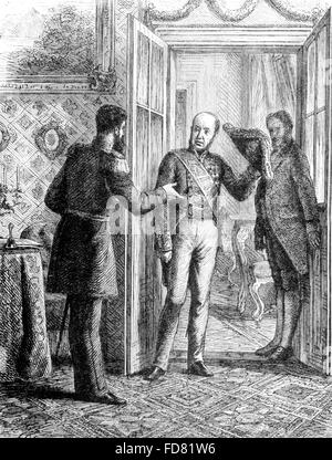 King Wilhelm I. and Count Benedetti in Ems, 1870 Stock Photo - Alamy