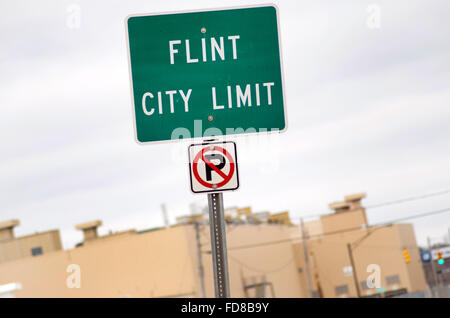 Flint City Limit Sign Stock Photo - Alamy