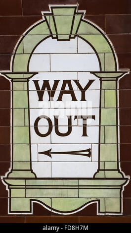 London Underground vintage tile sign tiles point way to trains Turnpike ...