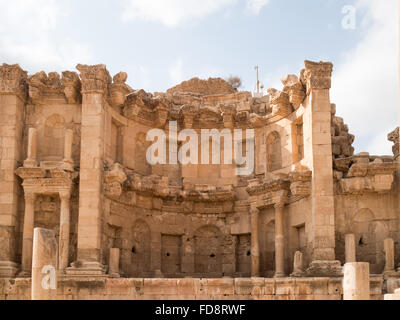 The Nymphaeum in Jerash, Jordan. Jerash is the site of the ruins of the ...