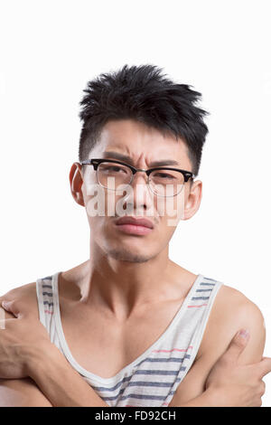Close up portrait of young and emotional african-american man. Highly ...
