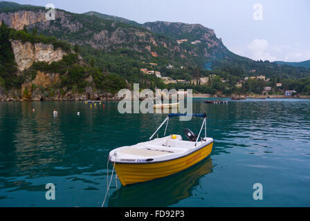Alipa beach and harbour, Palaiokastritsa, Paleokastritsa, western Corfu ...
