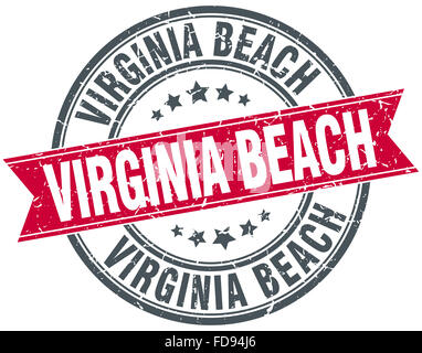 Virginia Beach red round grunge vintage ribbon stamp Stock Photo - Alamy