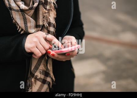close up hipster women hand usign laptop touchpad while working in cafe ...