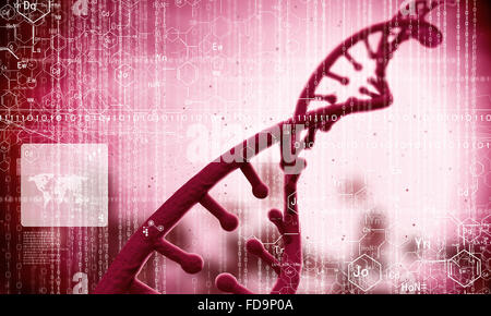 Biochemistry concept with digital red DNA molecule Stock Photo - Alamy