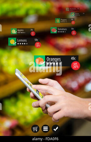 Composite image of food price tag Stock Photo - Alamy