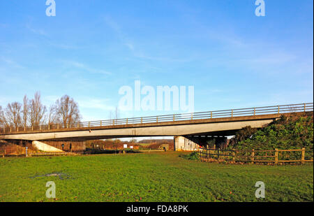 A view of the A146 new road bridge crossing the river Waveney at ...