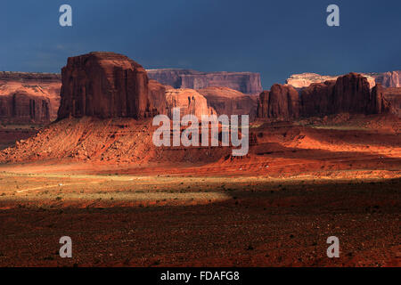 Rock formations, Elephant Butte, after storm, clouds, evening light ...