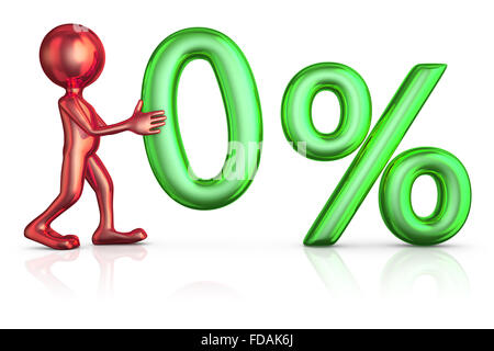 Red man and zero percent Stock Photo - Alamy