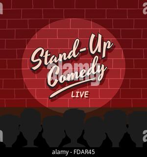 stand up comedy cartoon theme vector art illustration Stock Vector ...