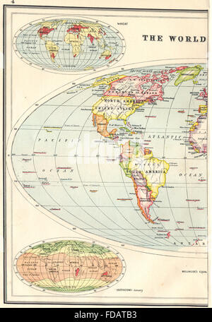 Western hemisphere, political map of the world with countries in four ...