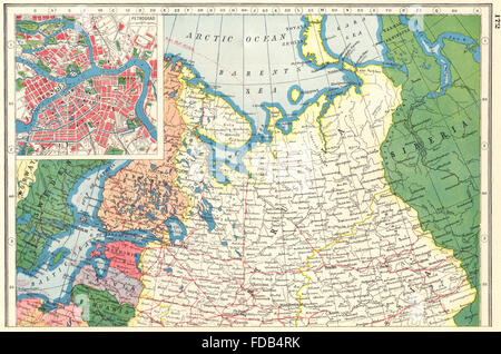 EUROPEAN RUSSIA: Petrograd (St Petersburg) plan. Little Russia/Ukraine ...