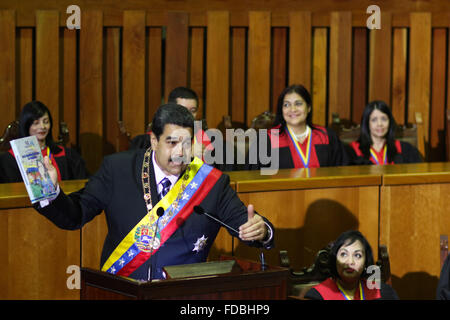 Caracas, Venezuela. 29th Jan, 2016. Venezuela's President Nicolas ...