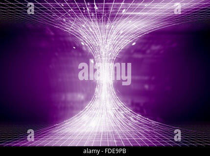 Purple digital funnel against dark background. Technology concept Stock ...