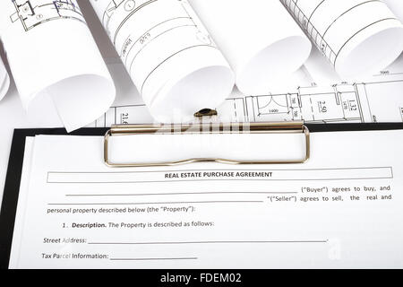 Folder on blueprint Stock Photo - Alamy