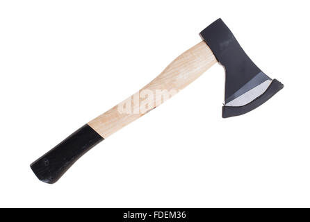 Small hand axe with wooden handle isolated on white background Stock ...