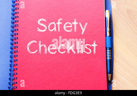 Checklist text concept write on notebook Stock Photo - Alamy