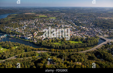 Essen-Werden, at Brehminsel, in the Ruhr, large city park in the south ...