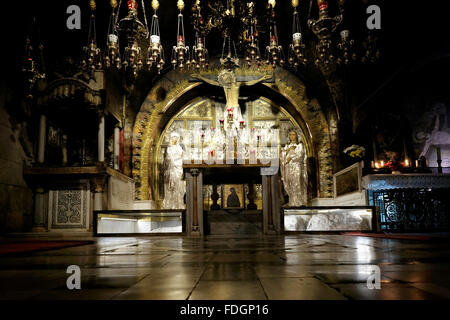 Altar of the Crucifixion on Golgotha Rock, Church of the Holy Sepulchre ...